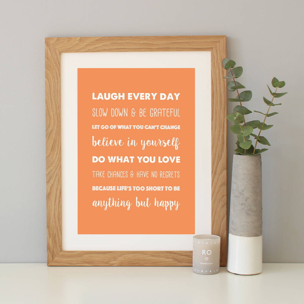 'How To Be Happy' Inspirational Quote Print By Hope and Love ...
