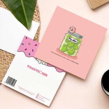 Cute Pickles Greetings Card By Toastedink