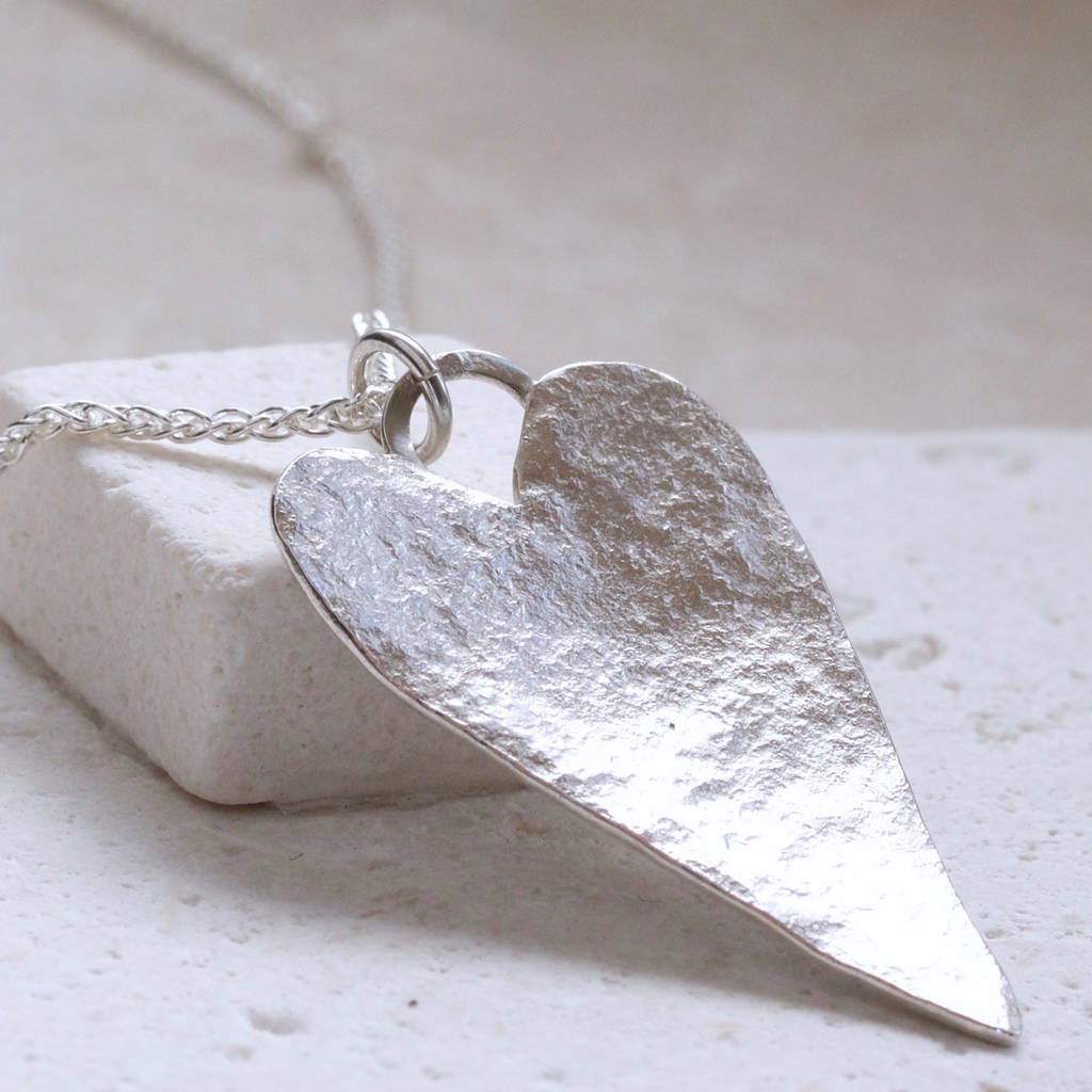 recycled silver heart necklace by mojo and the maker ...