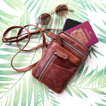 Leather Crossbody Phone Bag By The Leather Store | notonthehighstreet.com