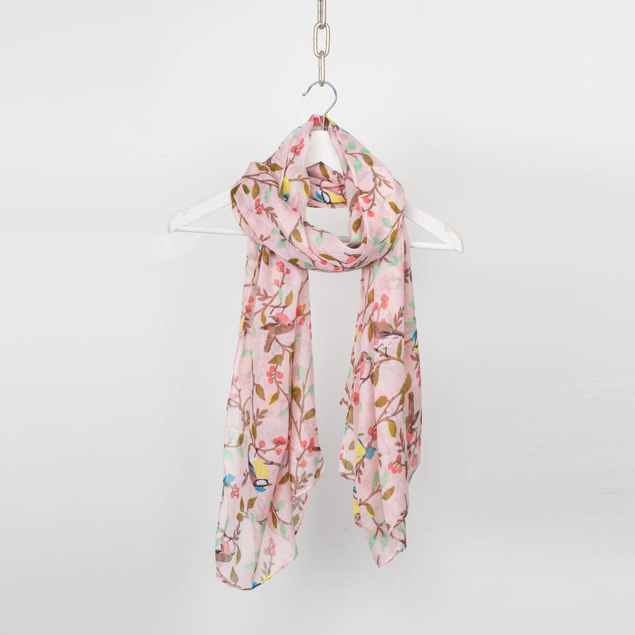 Personalised Muted Bird Print Scarf By The Forest & Co ...