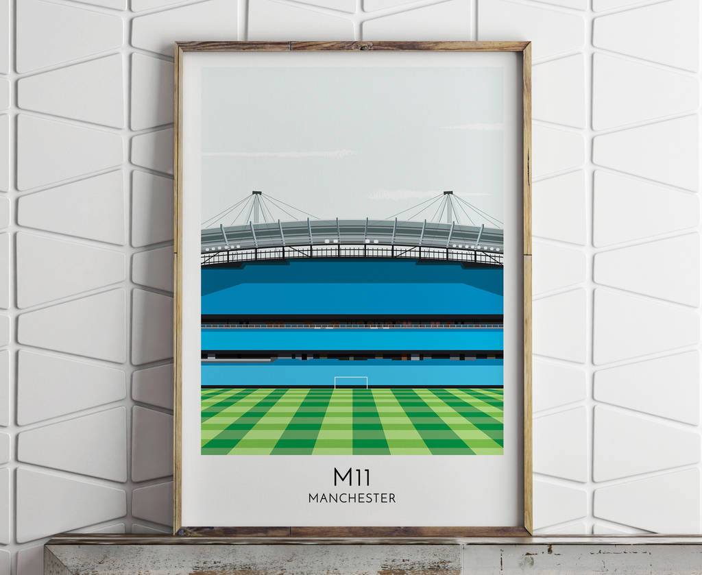 personalised contemporary football stadium print by turf football art ...