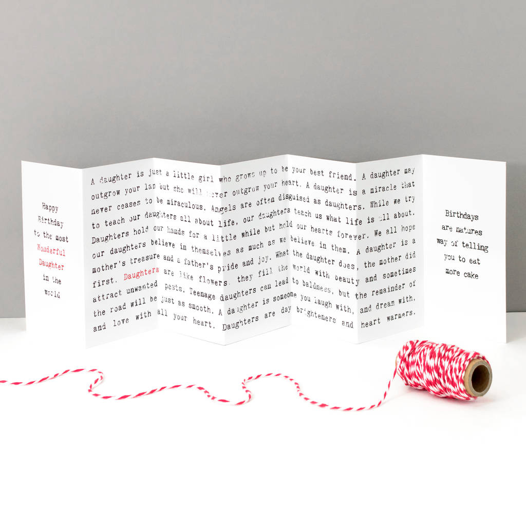 Birthday Card For Daughters By Coulson Macleod Notonthehighstreet