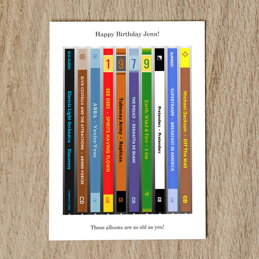 Personalised Birthday Card Year You Were Born CD Music By elevencorners ...