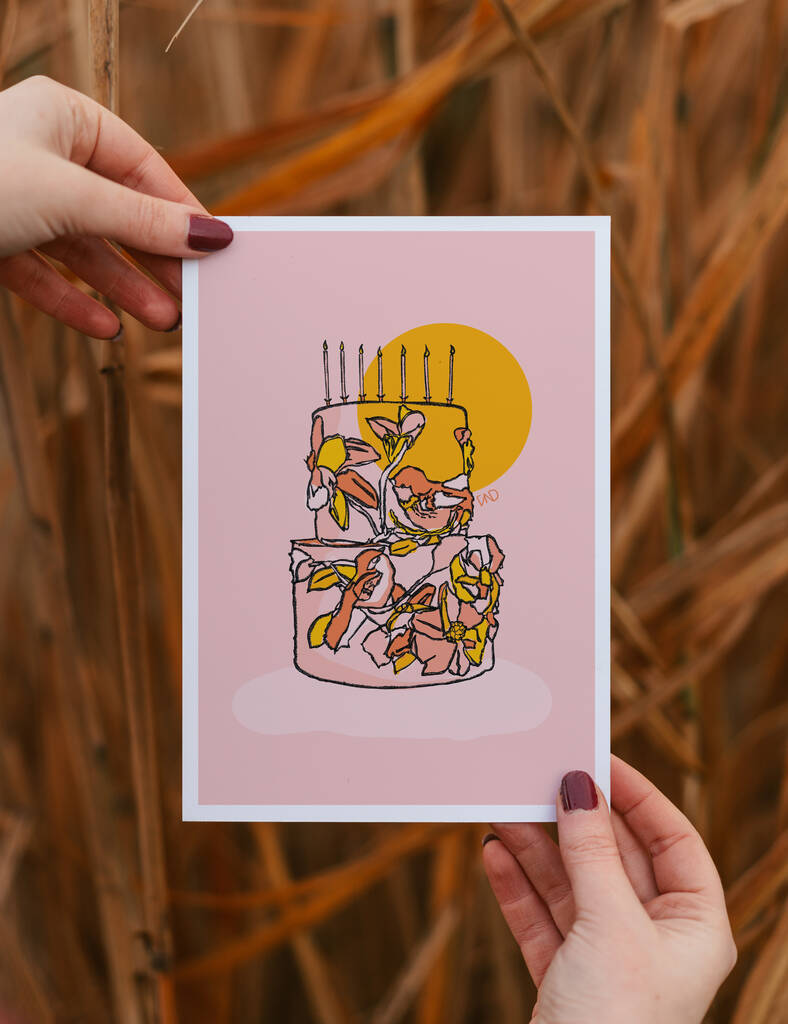 Birthday Cake Print By Freya Niamh Design | notonthehighstreet.com