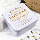 personalised 10th anniversary typographic tin box by delightful living ...