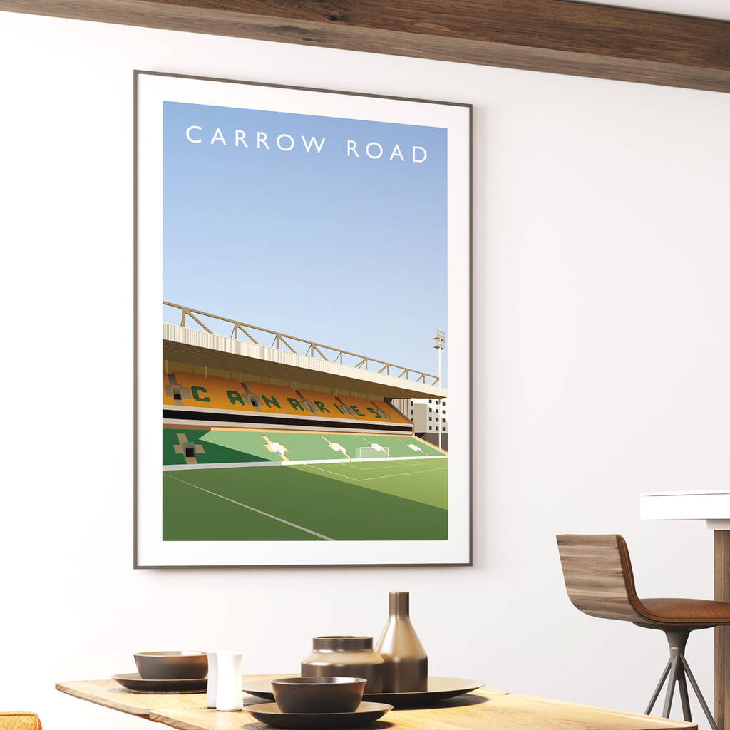 Norwich City Carrow Road Poster By Matthew J I Wood Design & Illustration