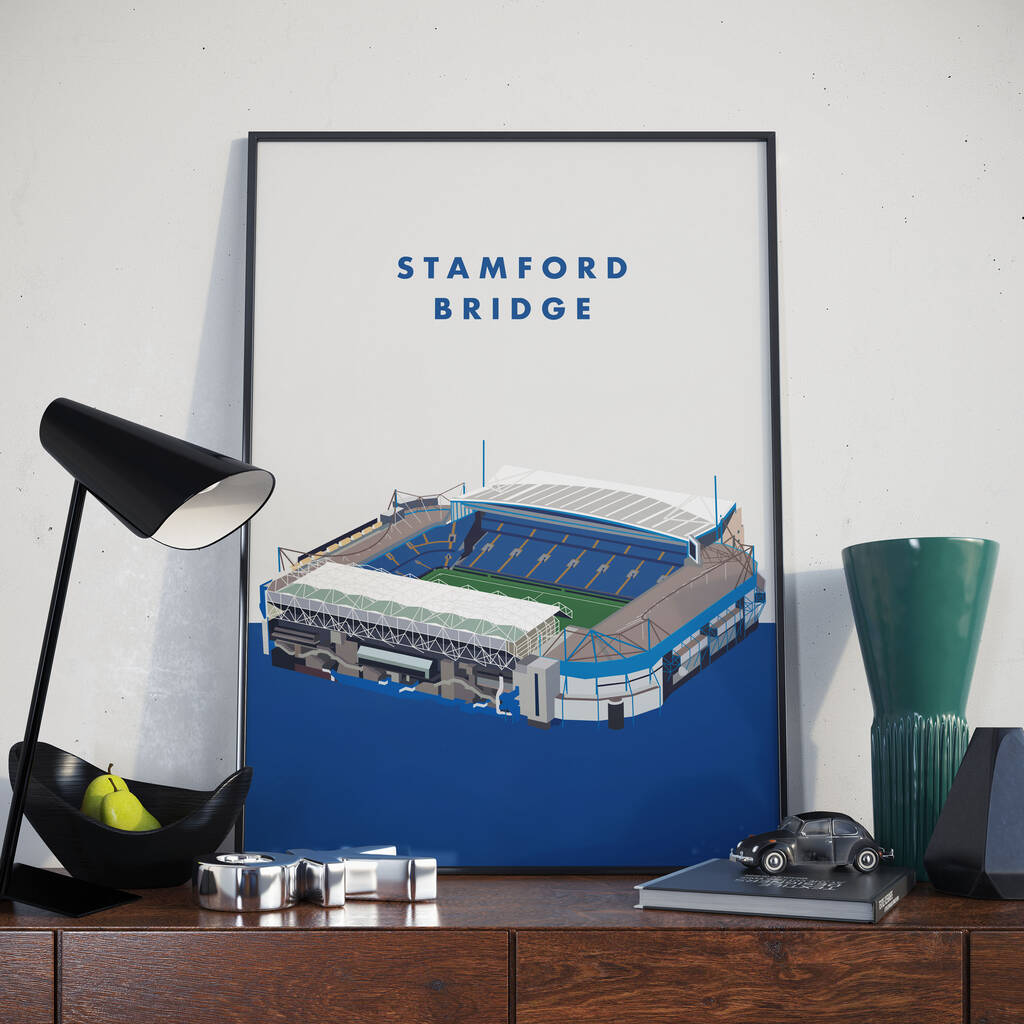 Chelsea Football Stadium Poster By Jack's Posters | notonthehighstreet.com
