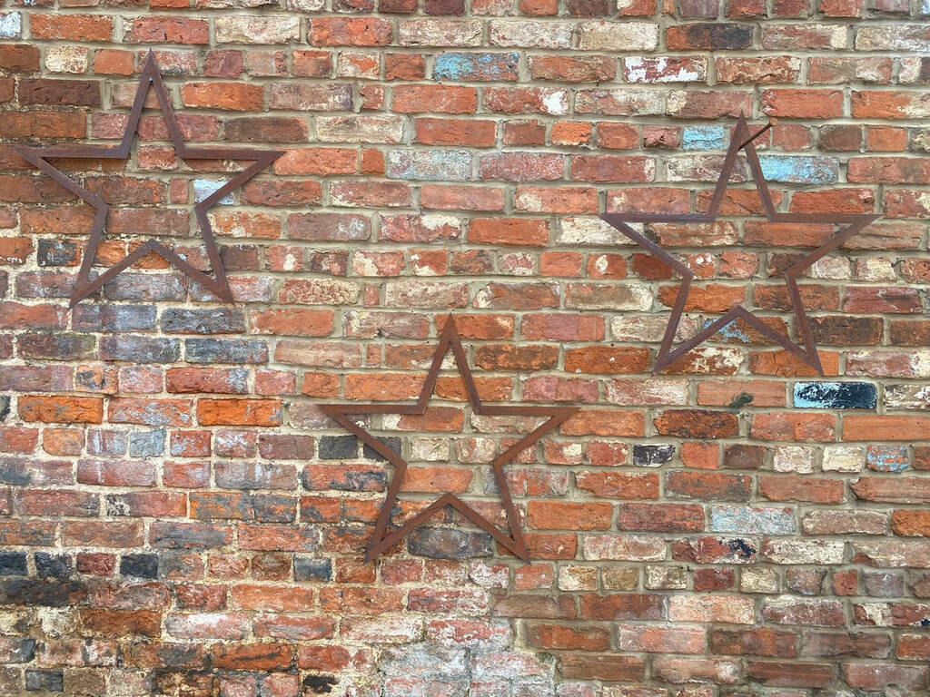 Three Extra Large Rusted Metal Barn Stars By Rw Norfolk ...
