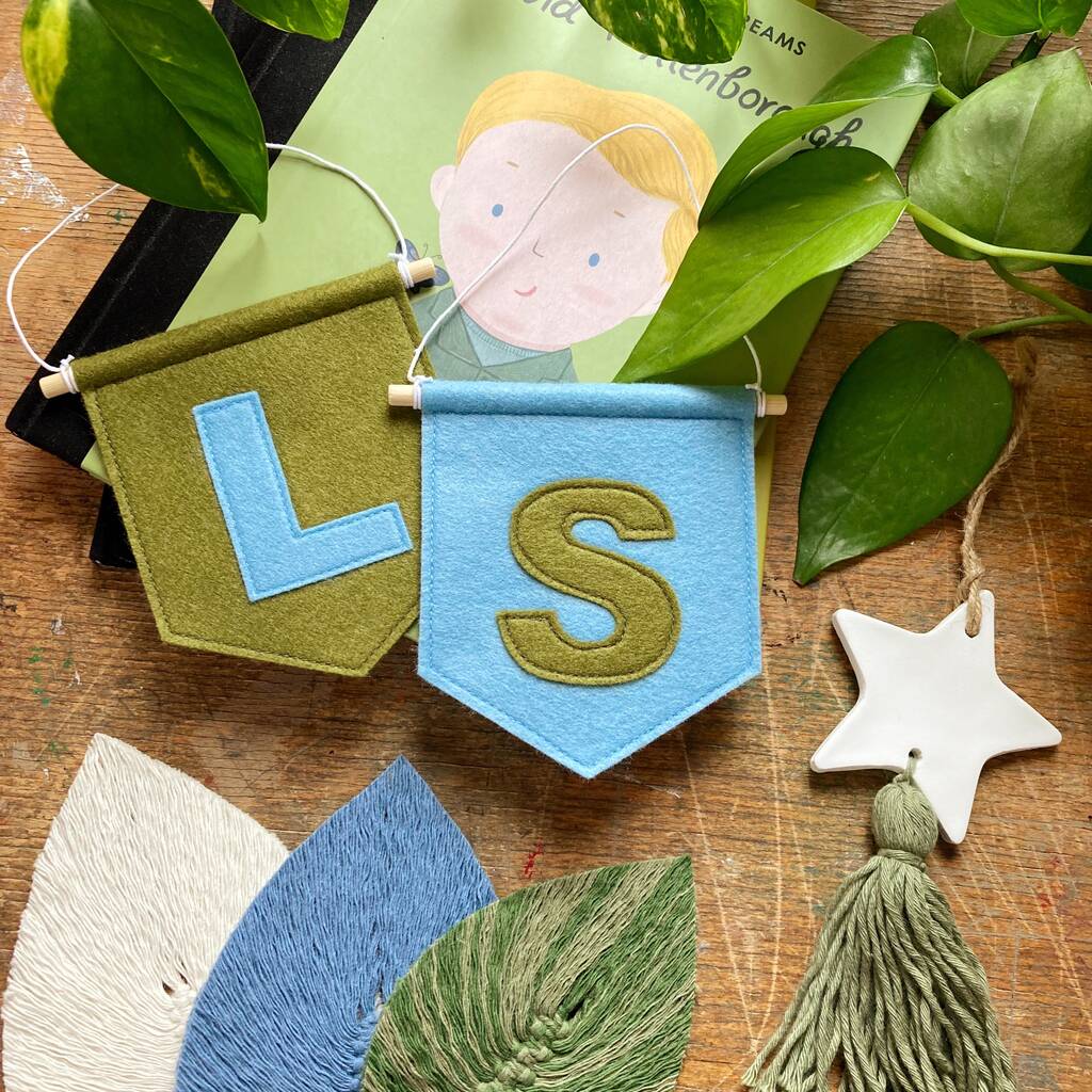 Initial Felt Banner Personalised Letter Flag By Forged in Fables ...