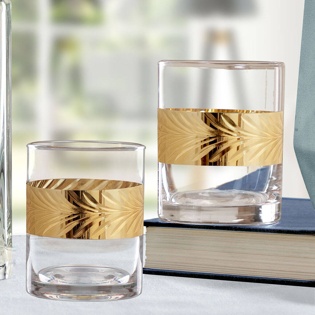 Personalised Luxury Gold Glassware Gift Set By Dibor ...