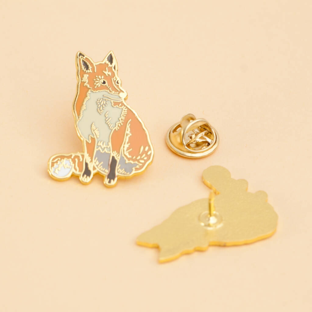 Fox Enamel Pin Badge By Little Paisley Designs | notonthehighstreet.com