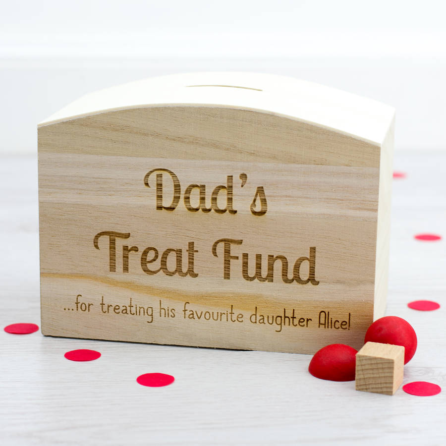 personalised dads treat fund money box by mirrorin | notonthehighstreet.com