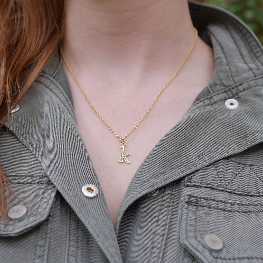 Gold Plated Initial Letter Charm Necklace By Lily Charmed