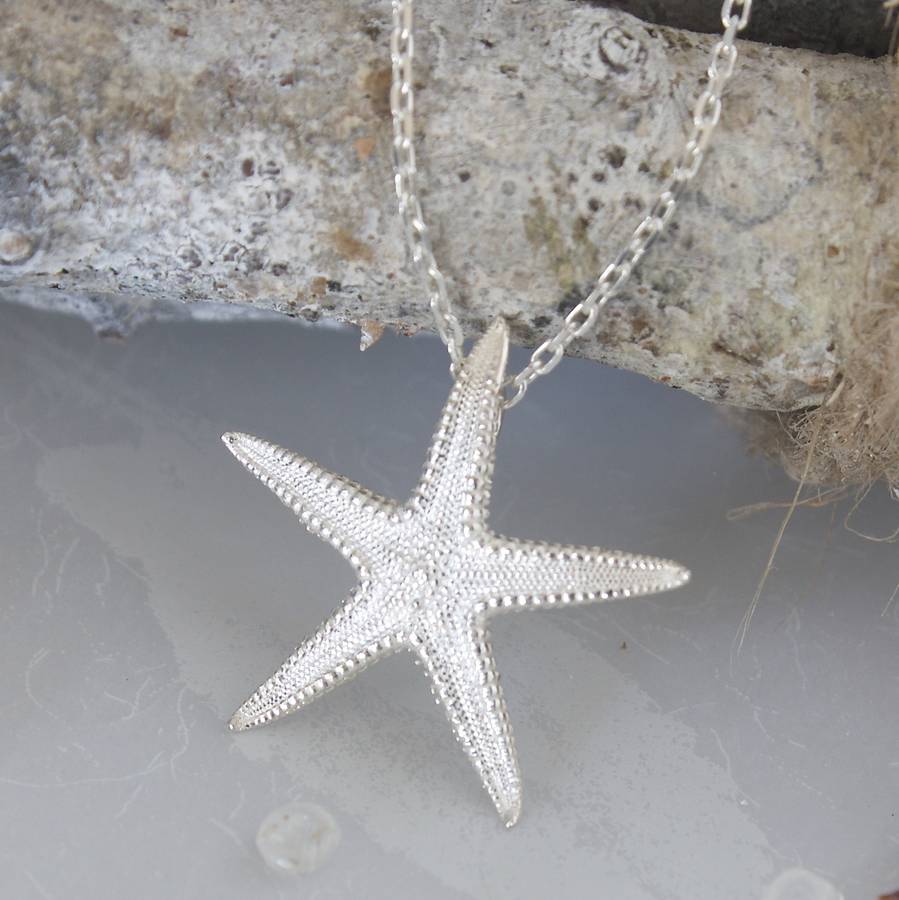 sterling silver starfish necklace by caroline brook ...