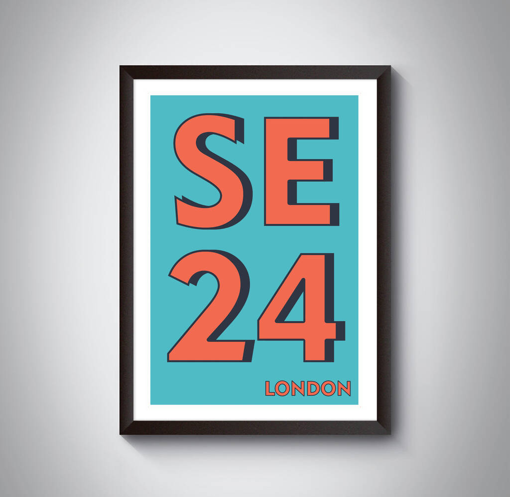 Se24 Brockwell Herne Hill London Postcode Print By EC Crafted Se24 Brockwell Herne Hill London Postcode Print By EC Crafted