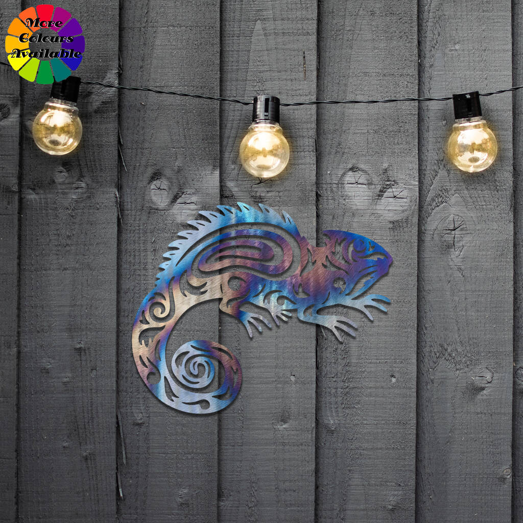 Rusty Metal Chameleon Decor Metal Lizard Wall Art By Duke Craft ...