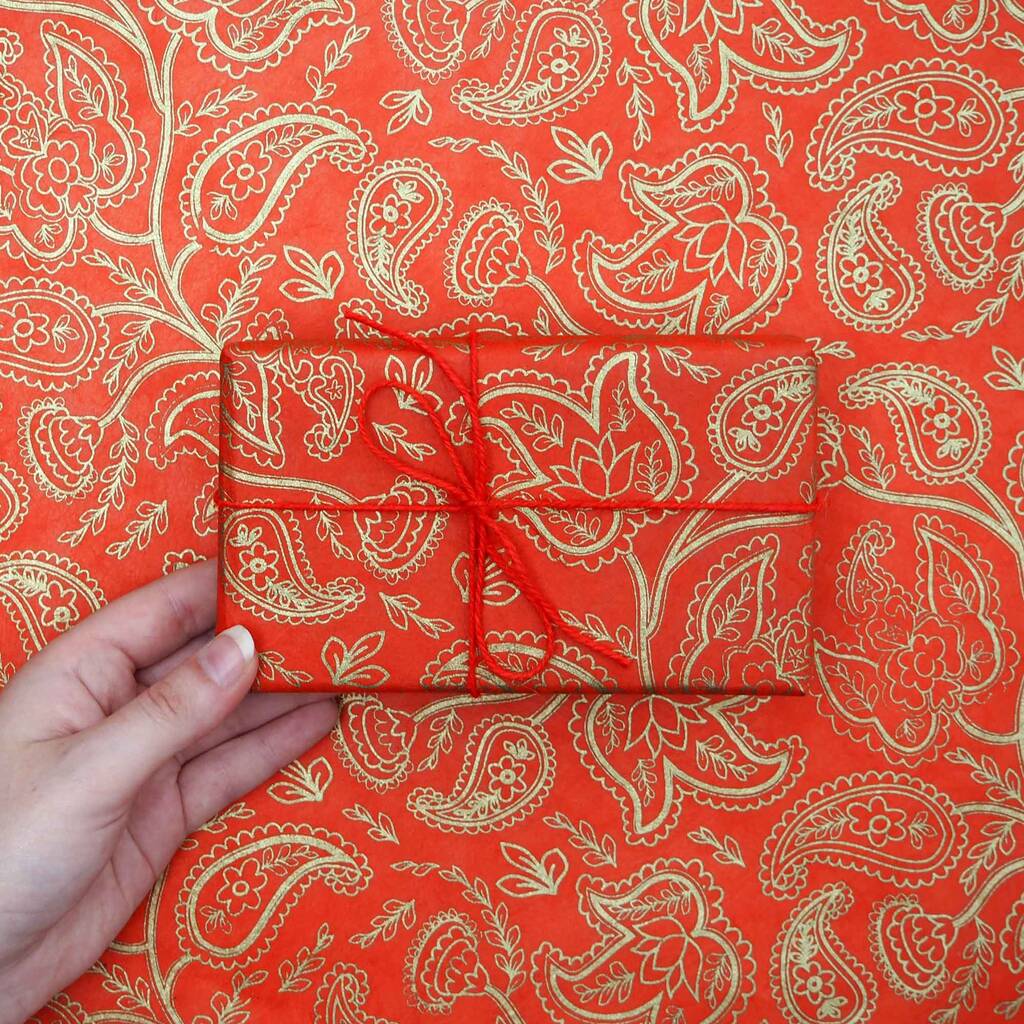 Paisley Lokta Gift Wrap By Paper High