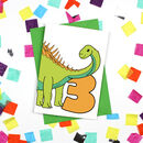 Number Three Dinosaur Card And Badge Set By Dinosaurs Doing Stuff ...