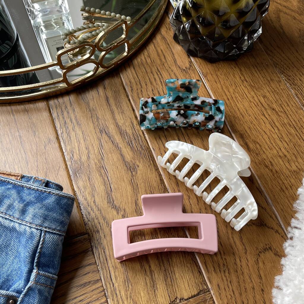 Dusky Pink Rectangle Hair Claw Clip By Rock On Ruby ...