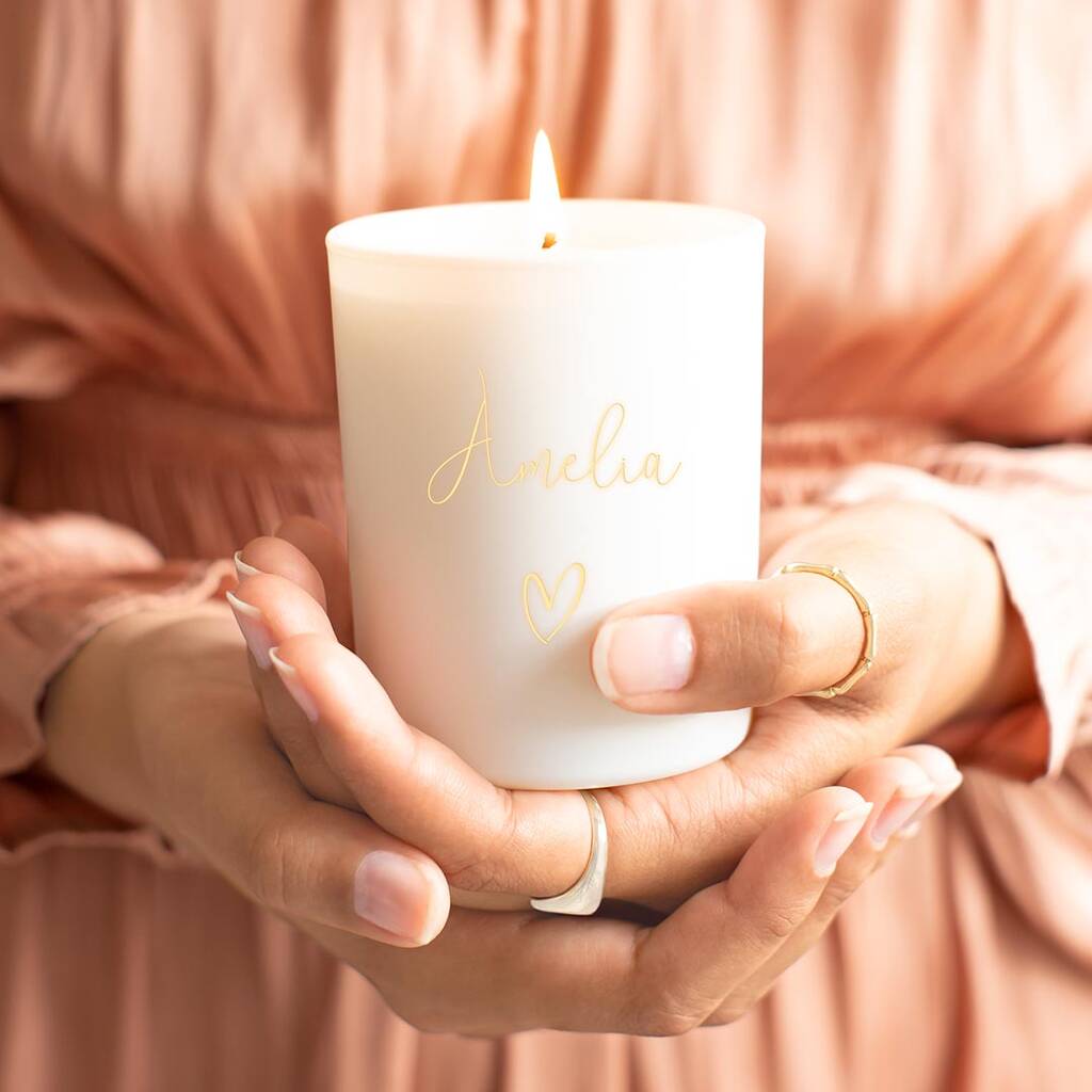 Personalised Name And Illustration Scented Candle By Bloom Boutique