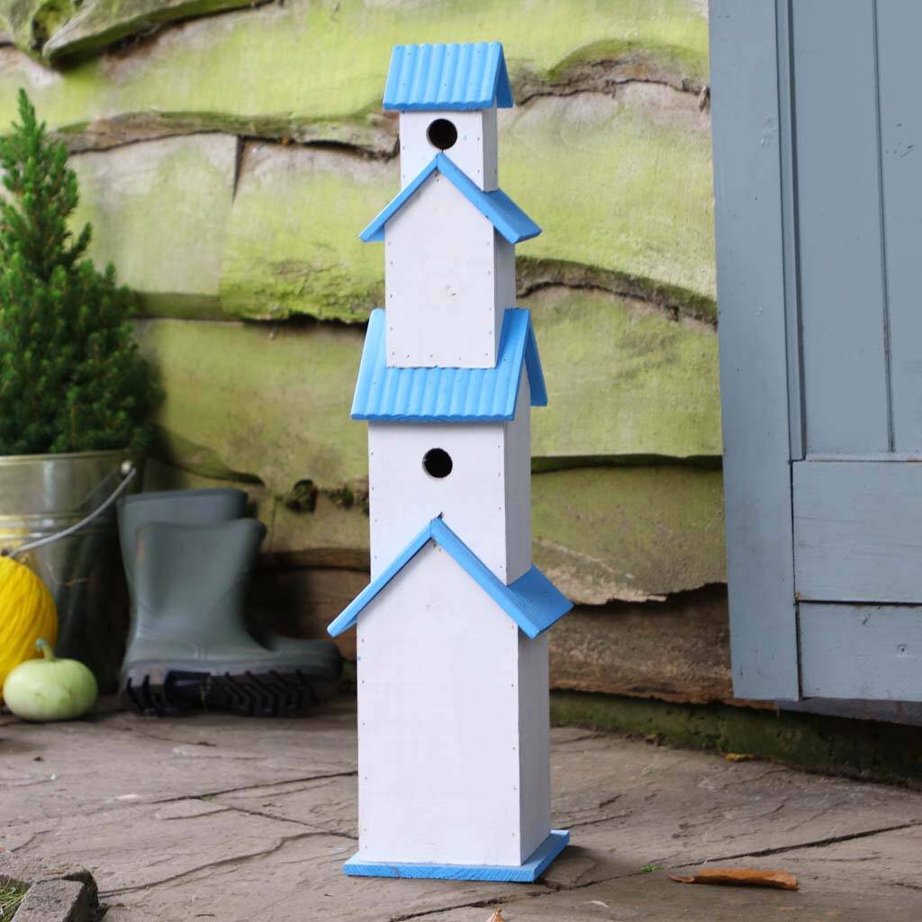 Vintage Tall Wooden Garden Bird Hotel By Dibor | notonthehighstreet.com