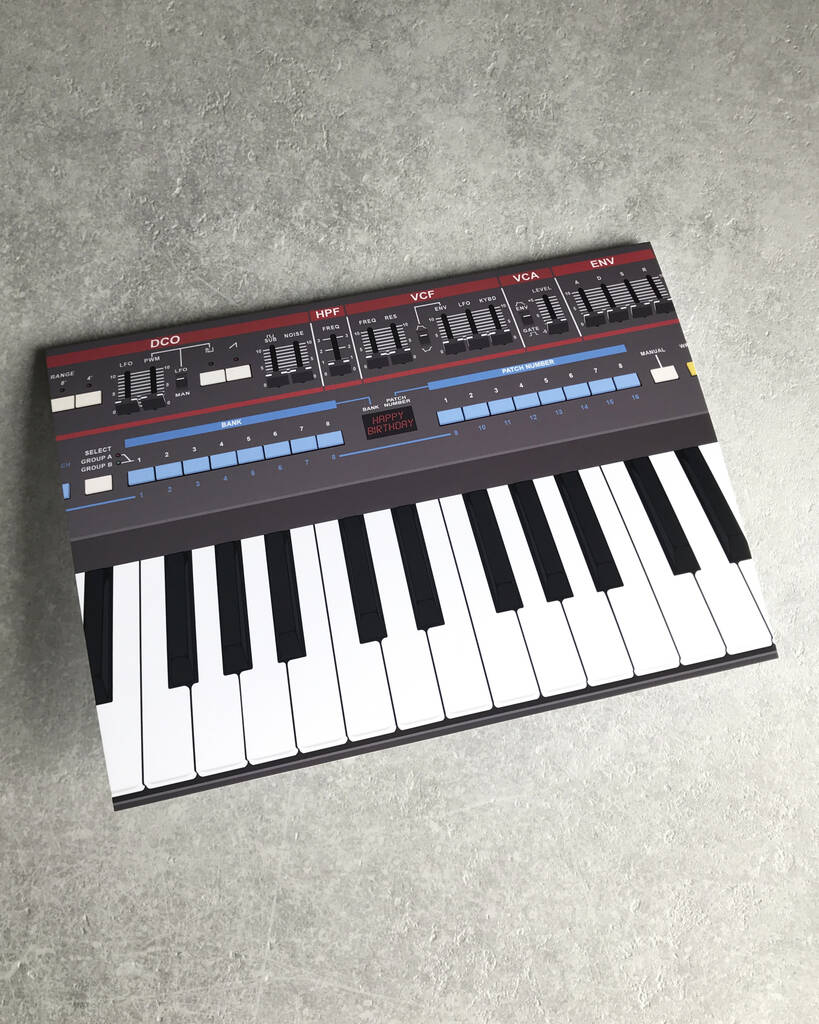 Synth Keyboard Birthday Card | Music Greetings Card By Thirty Forest ...