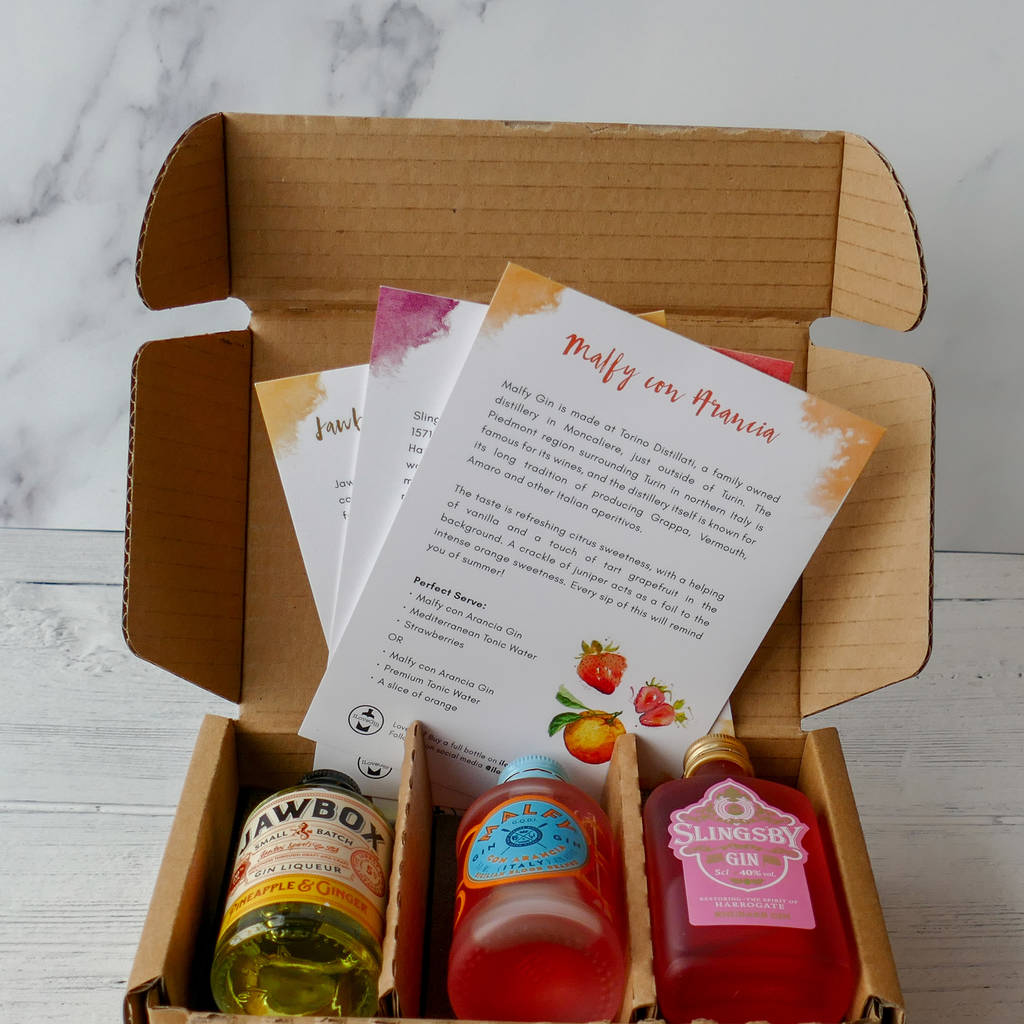 three fruity gins tasting gift set by taste cocktails ...