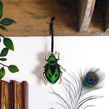 Green Beetle Wooden Hanging Decoration By Also The Bison ...