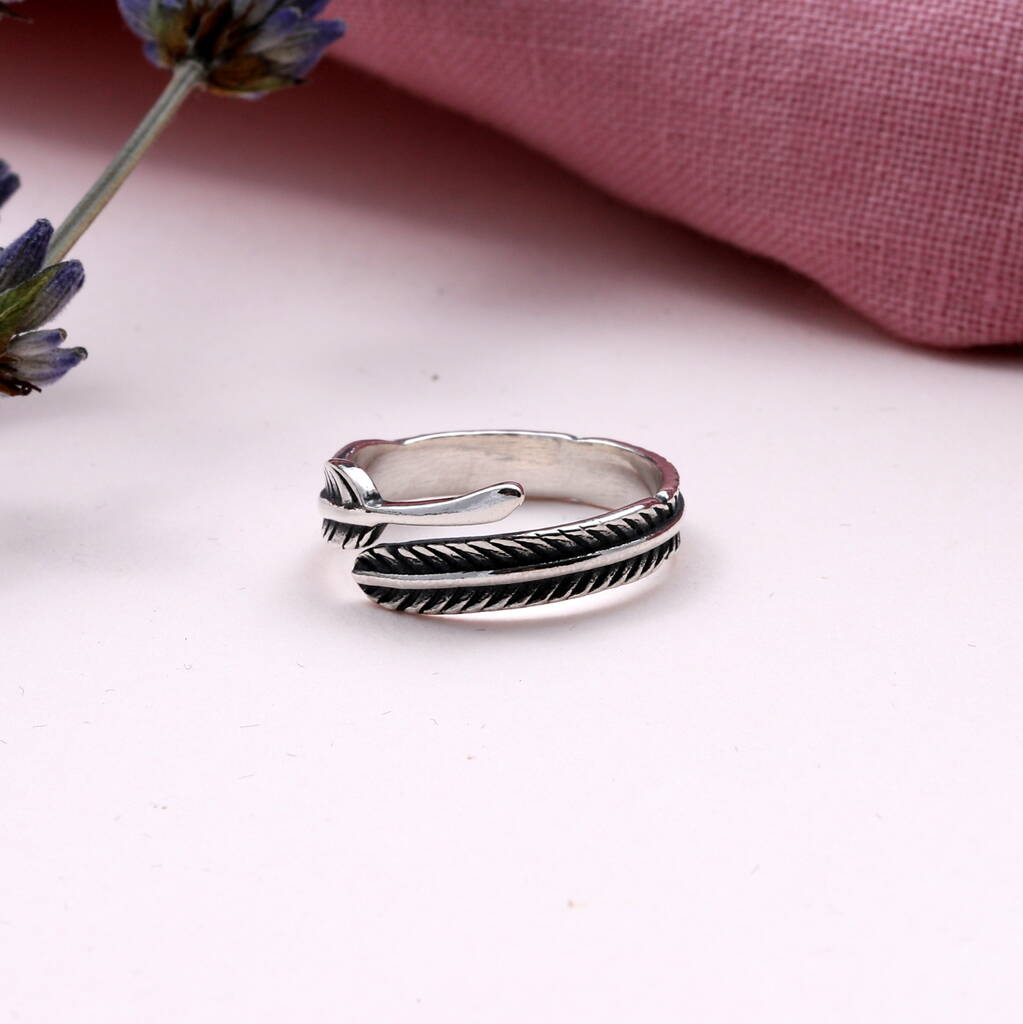 Sterling Silver Handmade Feather Ring By attic