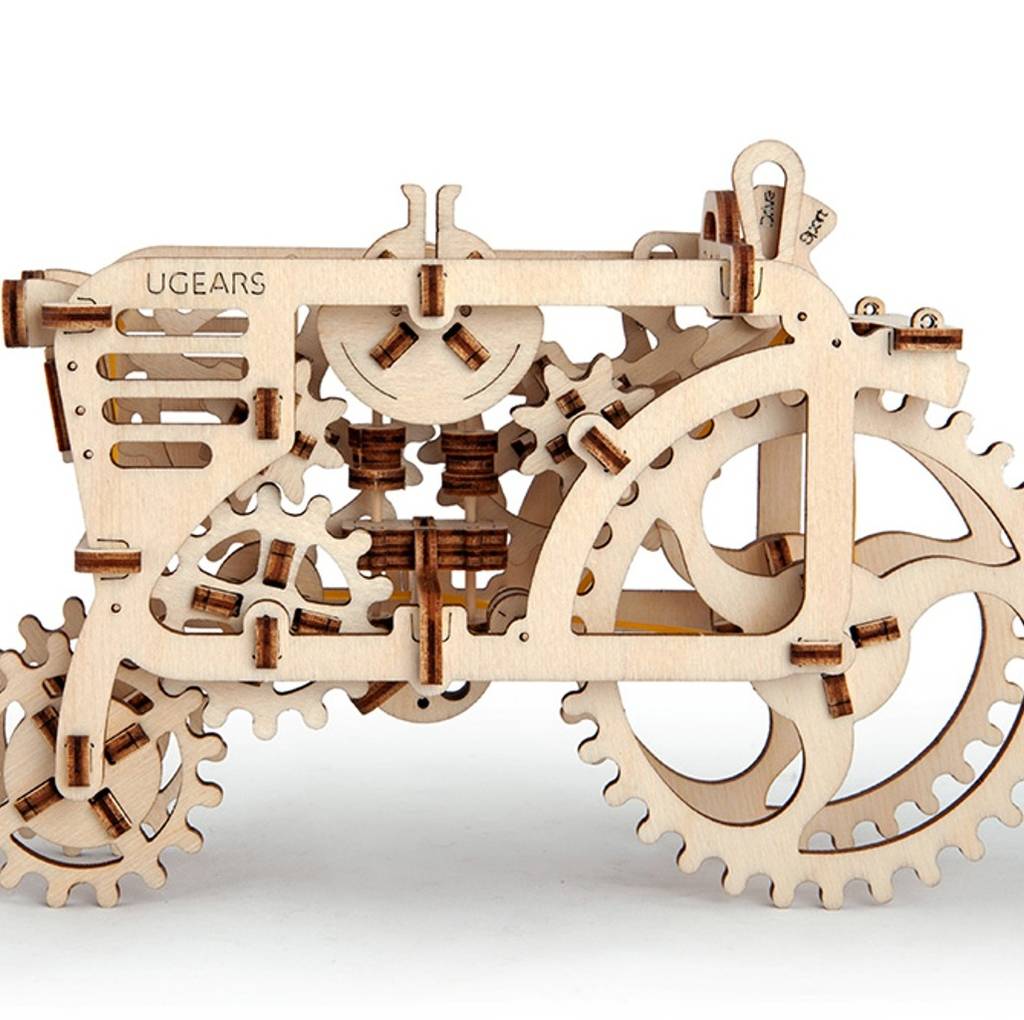 mechanical tractor wooden self assembly kit ugears by friendly gifts ...