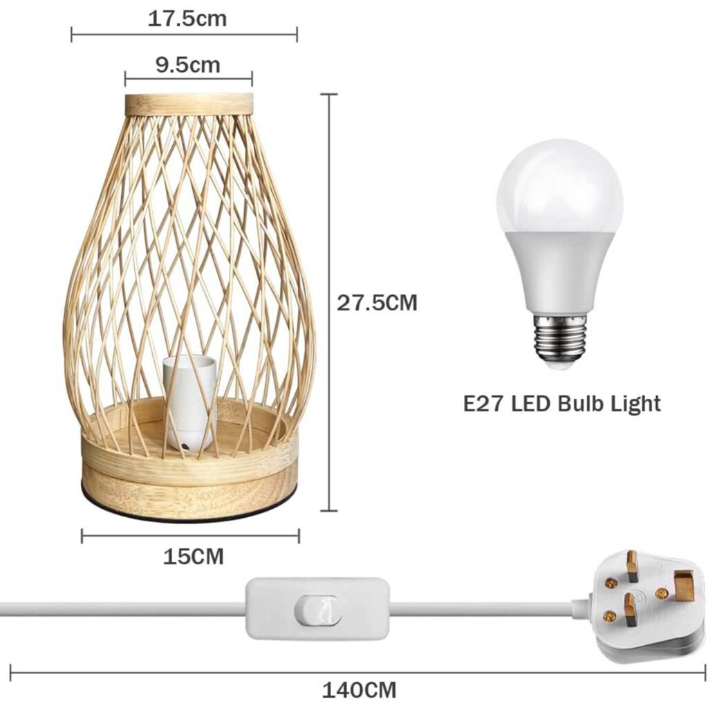 Bamboo Shoot Shape Table Lamp Wooden Base By Momentum