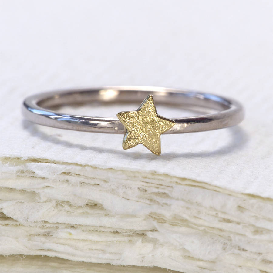 Moon And Star Stacking Rings 18ct Gold O Half By Lilia Nash Jewellery