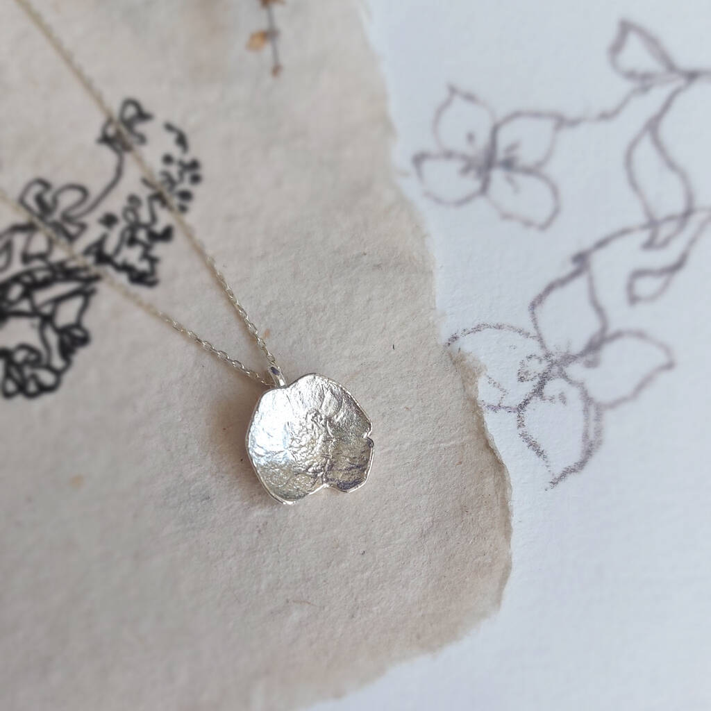 Pressed Flower Daisy Necklace Sterling Silver By Louisa Russell