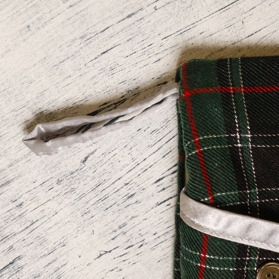 cream cableknit christmas stocking with tartan cuff by dibor ...