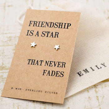 friendship star silver earrings by wue | notonthehighstreet.com