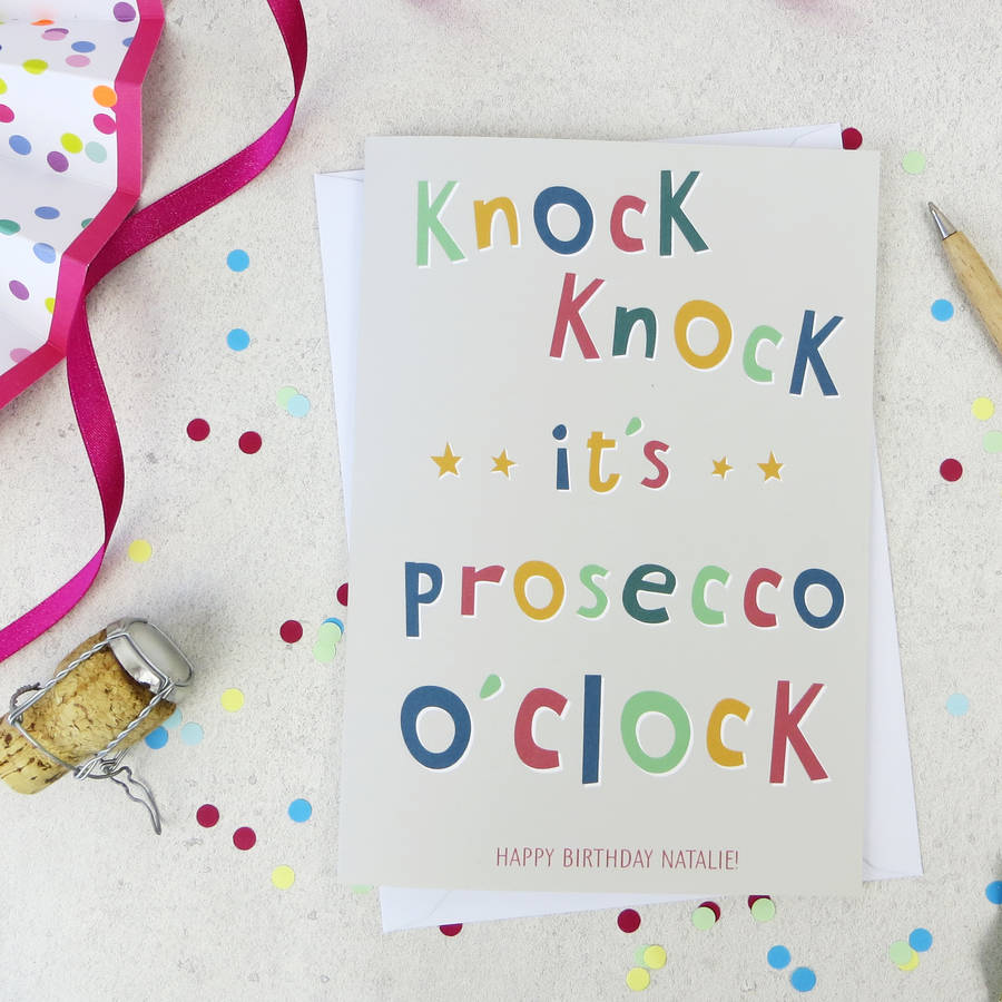 funny gin / wine / prosecco o'clock birthday card by wink design ... funny gin / wine / prosecco o'clock birthday card by wink design ...