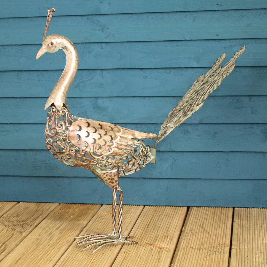 peacock filigree solar garden light by garden selections ...