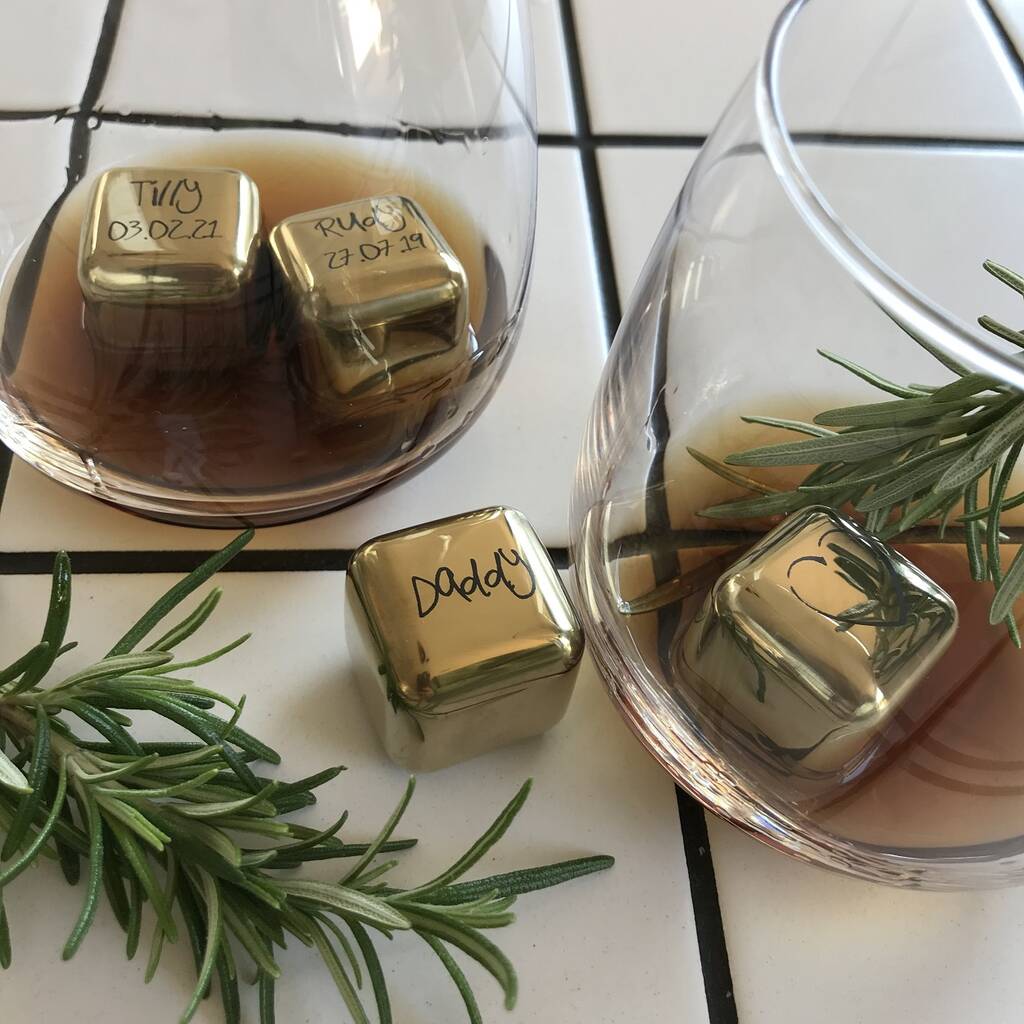 Personalised Gold Steel Ice Cubes By Ginger Rose | notonthehighstreet.com