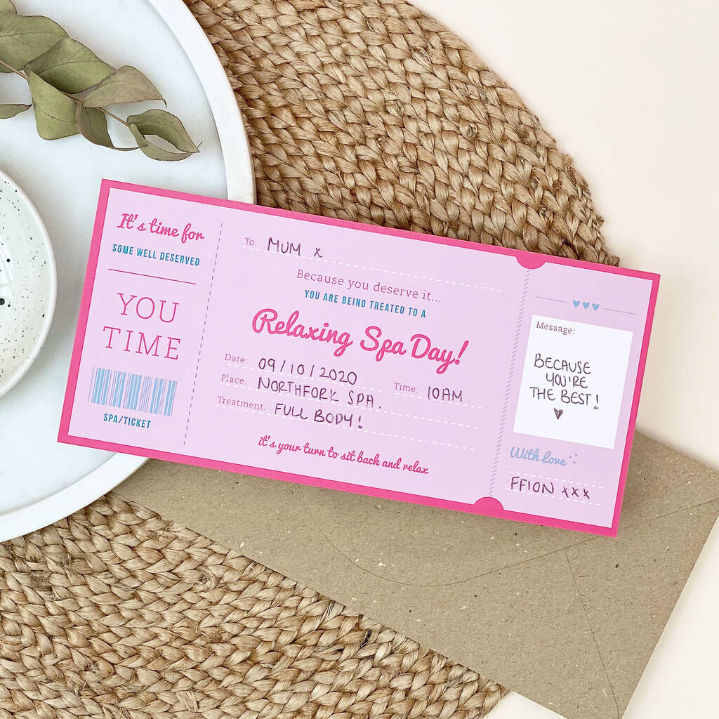 Spa Day Treatment Ticket Gift By Rodo Creative | notonthehighstreet.com