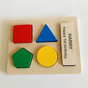 Educational Geometric Shapes Sorting Puzzle Board By Natural Gift Store ...