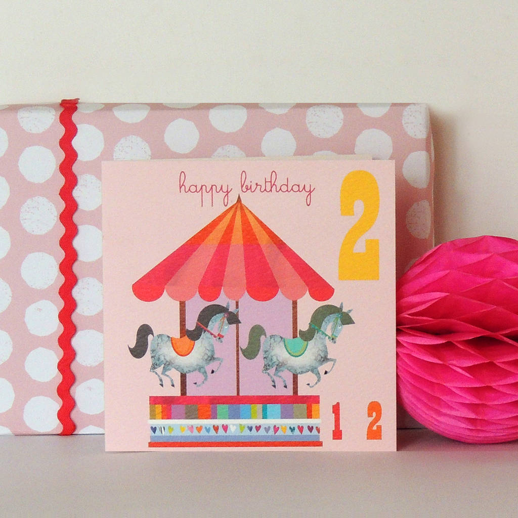 happy birthday merry go round two card merry by kali stileman ...