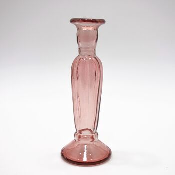 Recycled Glass Fluted Candle Stick 22cm By The Recycled Glassware Co ...