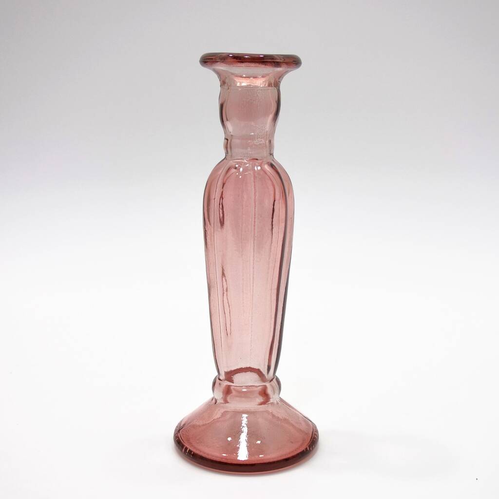 Recycled Glass Fluted Candle Stick 22cm By The Recycled Glassware Co ...