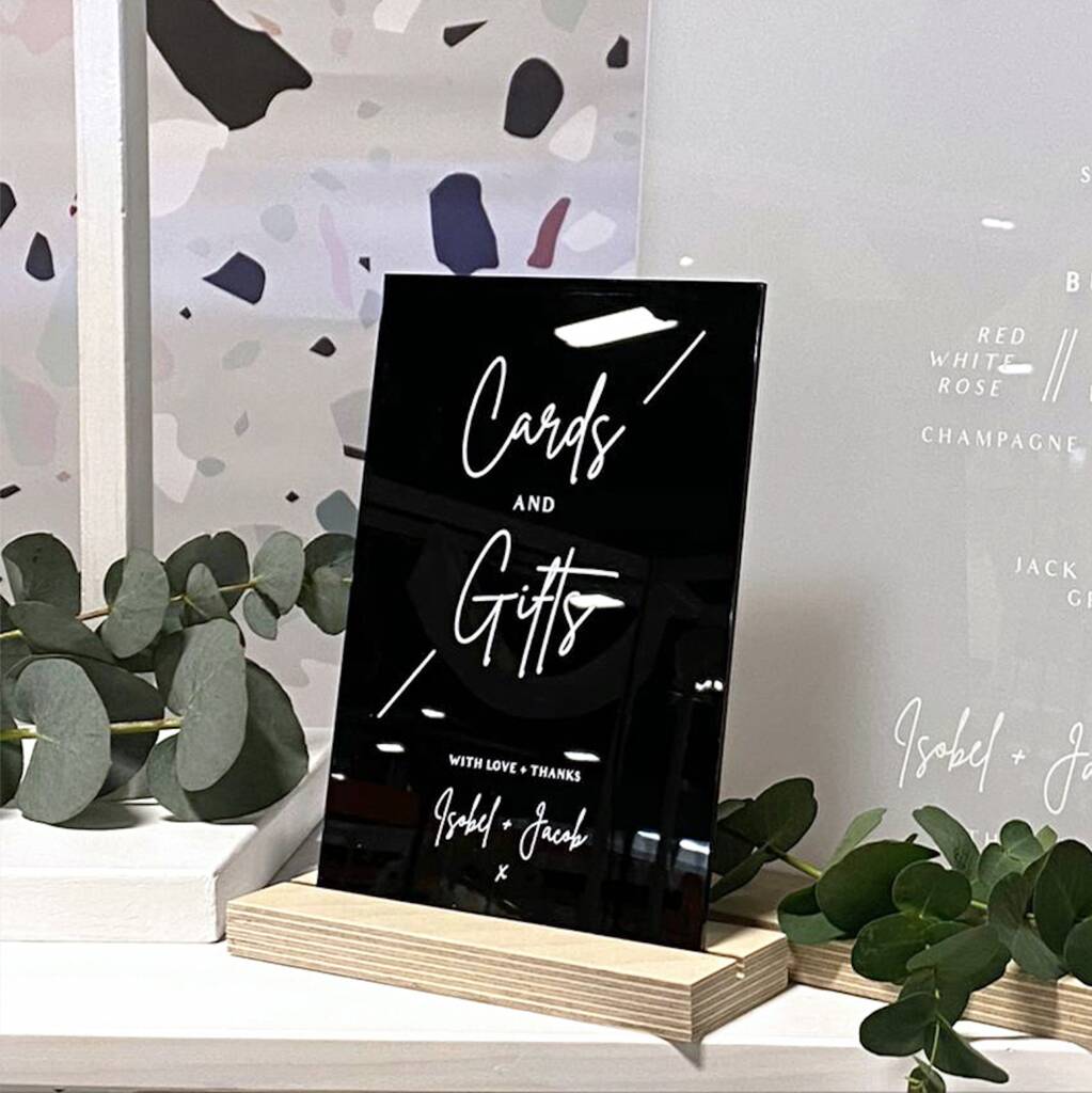 Acrylic Cards And Gifts Wedding Sign By Rodo Creative ...