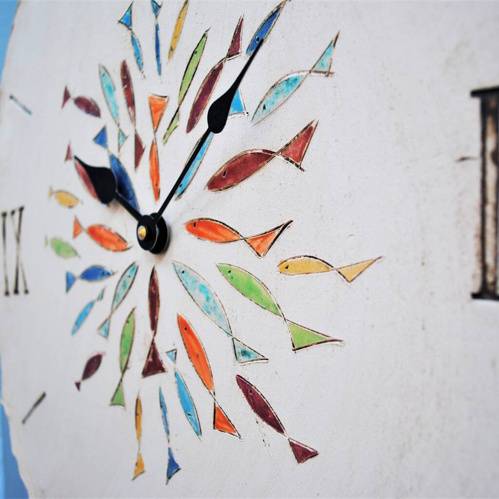 Shoal Of Fish Oversized Pendulum Wall Clock By IGstudio Ceramics ...