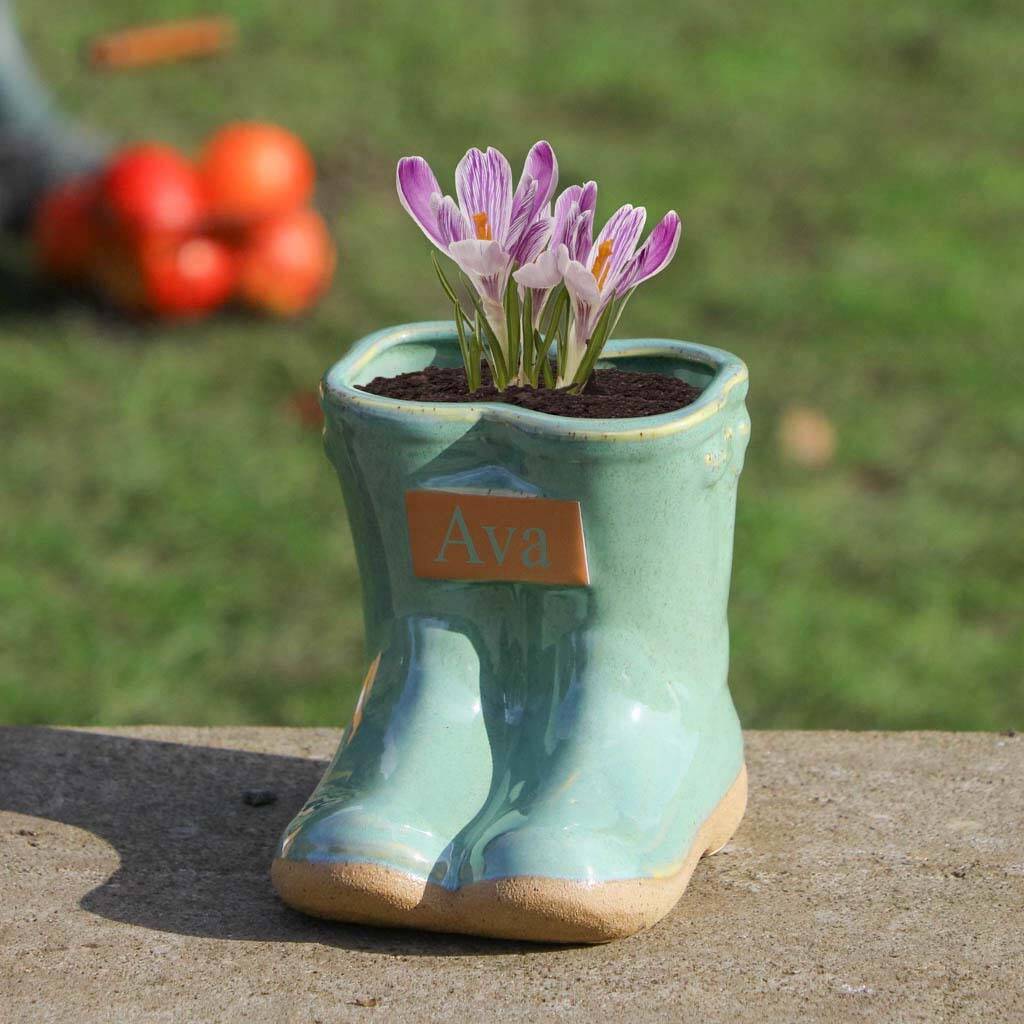 Personalised Mini Welly Boot Garden Planters By Dibor ...