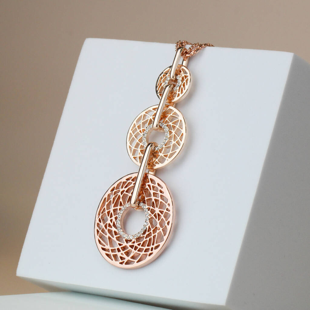 Geometric Long Circle Pendant Necklace By GY Studios