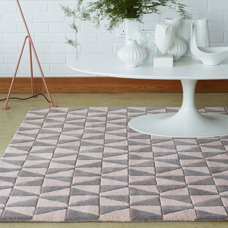 Pastel Pink Geometric Rug By I Love Retro | notonthehighstreet.com