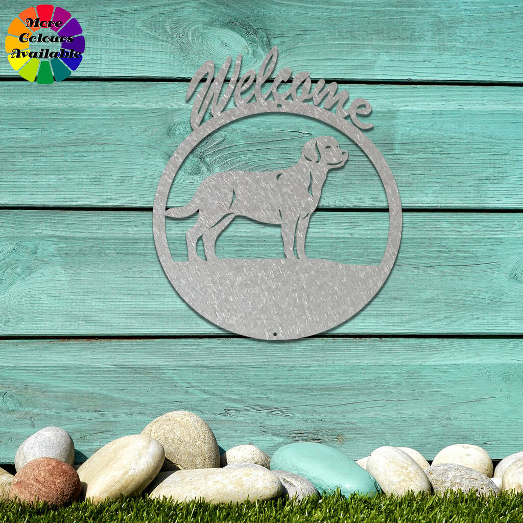Rusty Labrador Garden Decor Rusted Welcome Sign By Duke Craft ...
